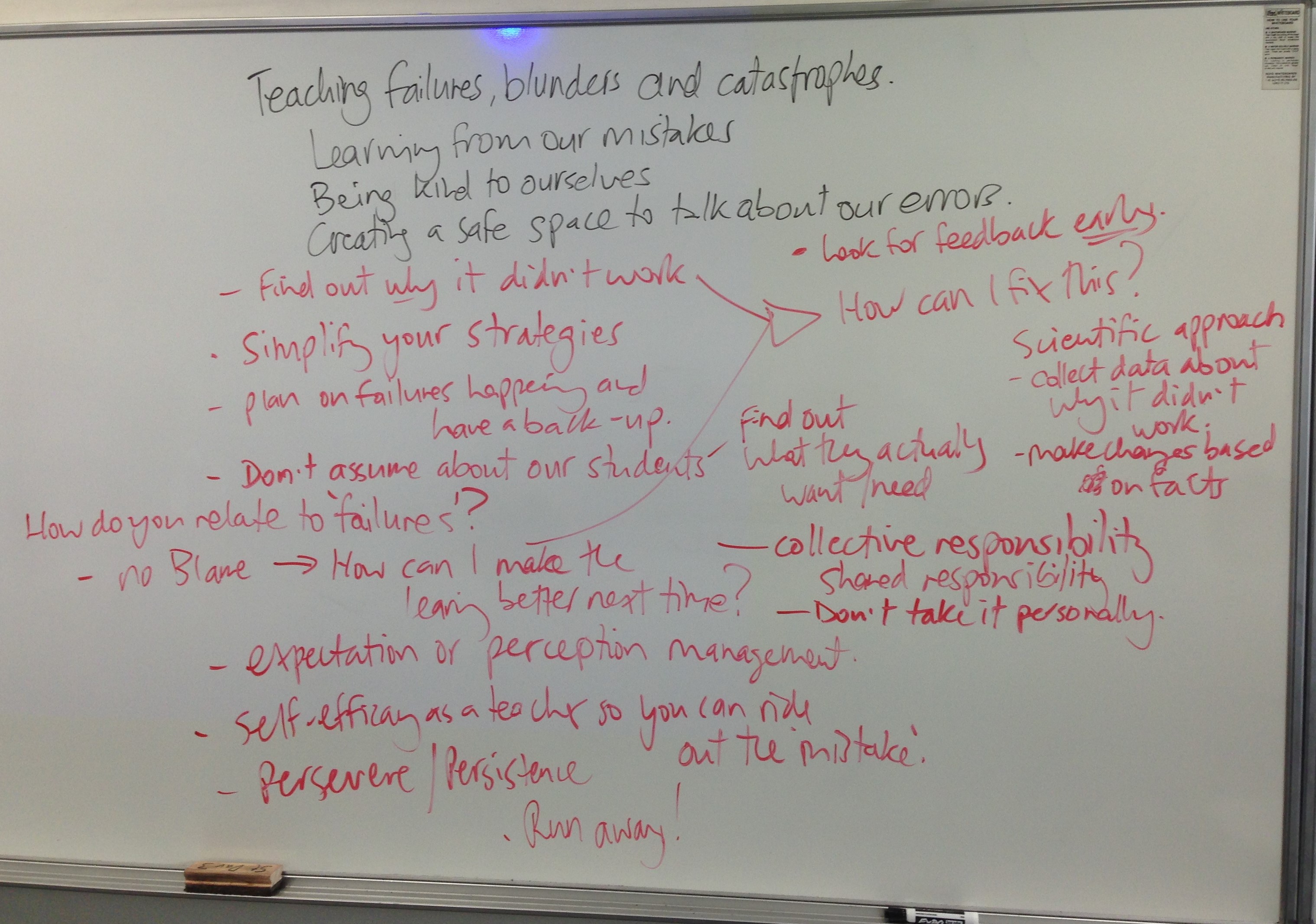 Teaching failures, blunders and catastrophes: learning from our ...